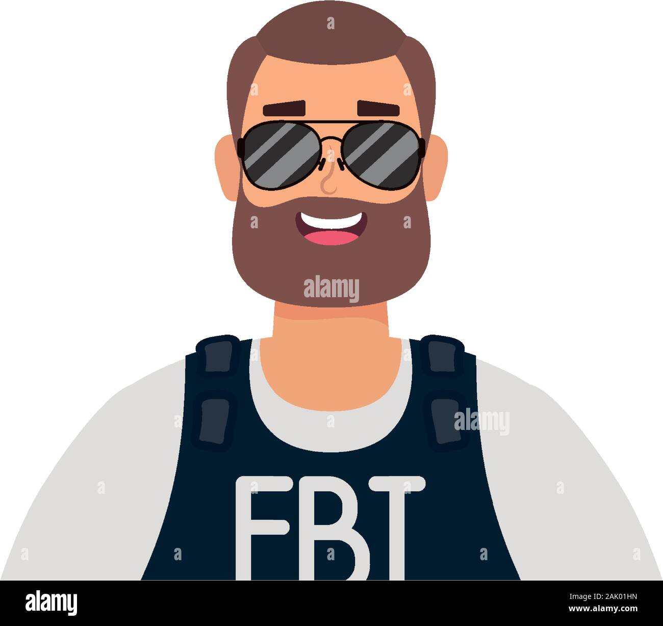 young man with beard fbi agent Stock Vector Image & Art - Alamy