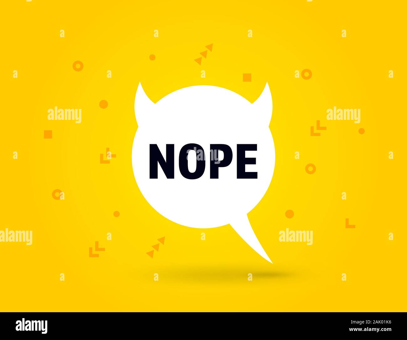 No nope speech bubble banner pop art memphis style Stock Vector Image ...
