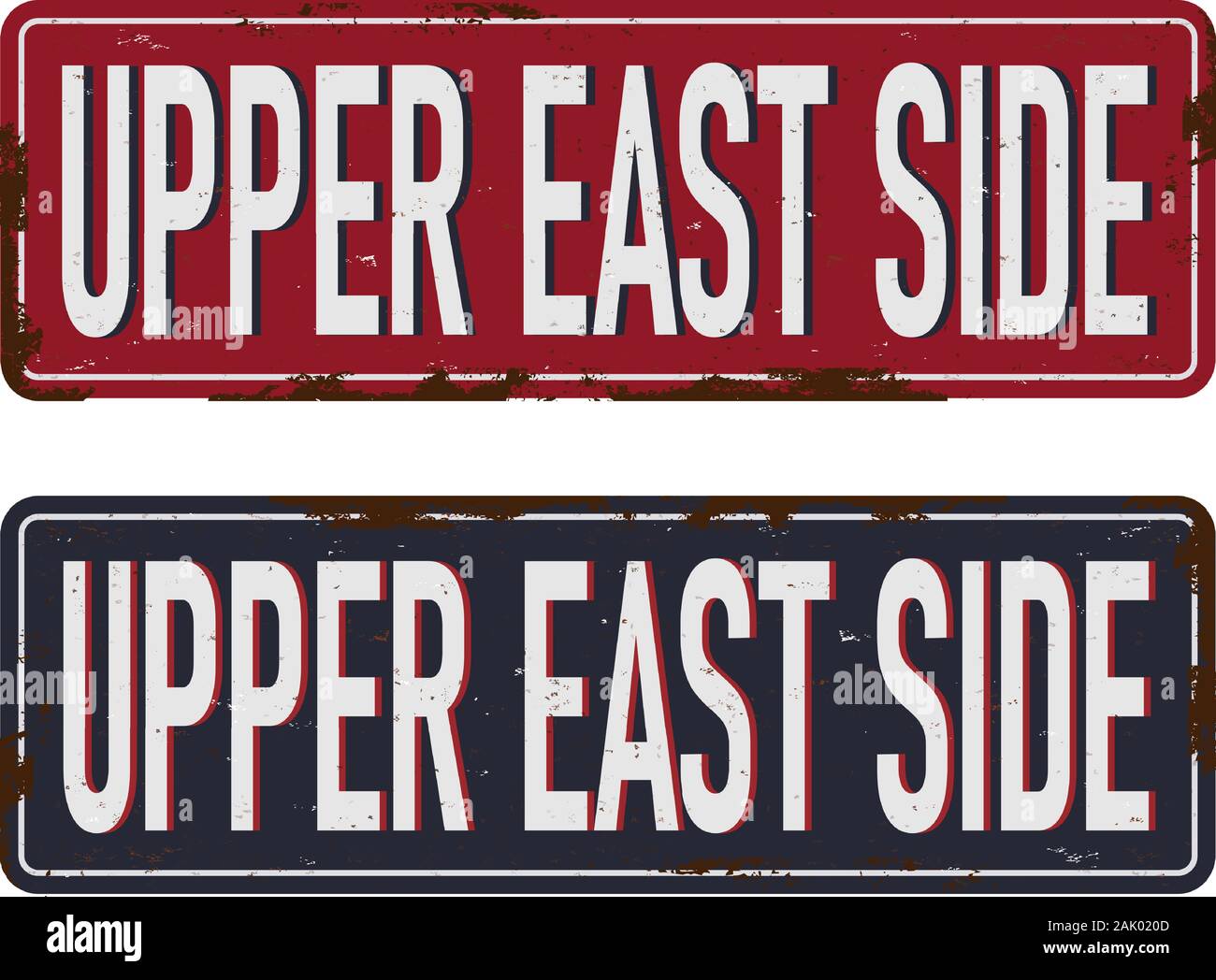 Welcome to Upper East Side New York vector rusted sign Stock Vector ...