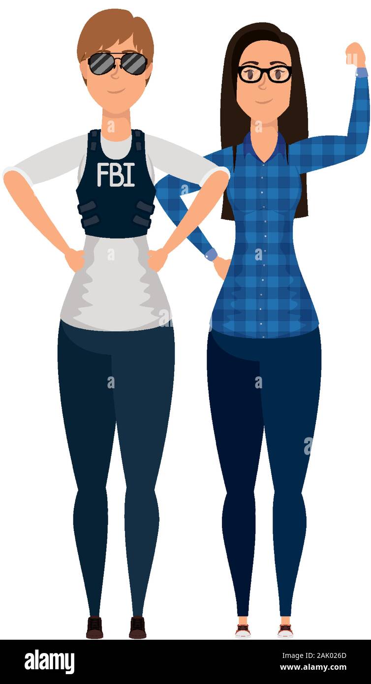 young women fbi agent and girl characters Stock Vector Image & Art - Alamy