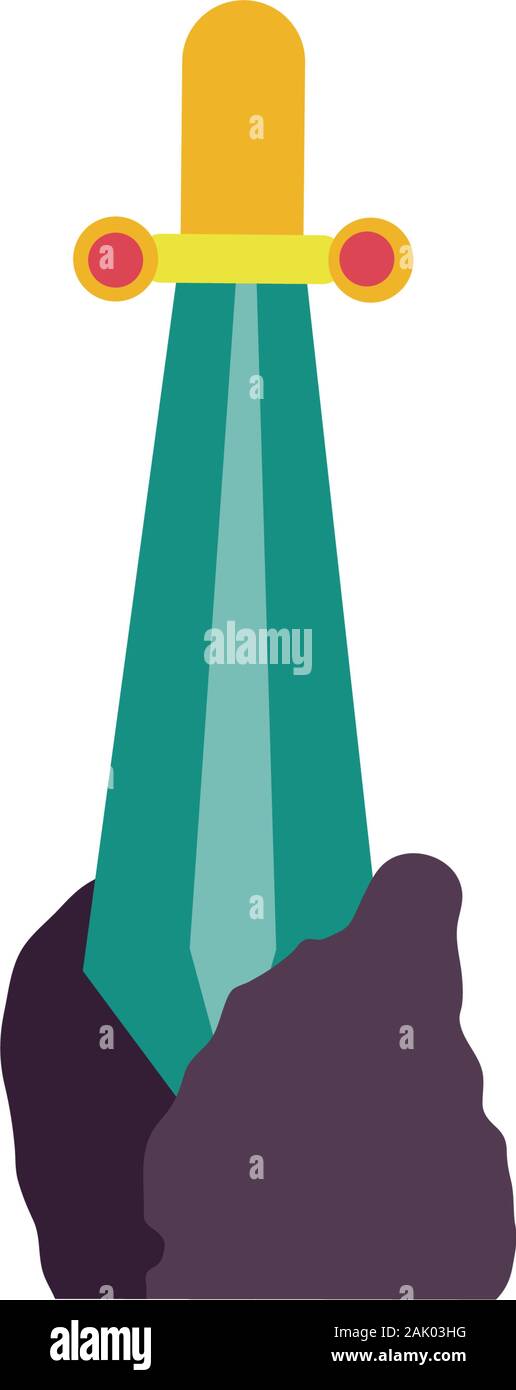 sword in rock fairytale object isolated icon Stock Vector Image & Art ...
