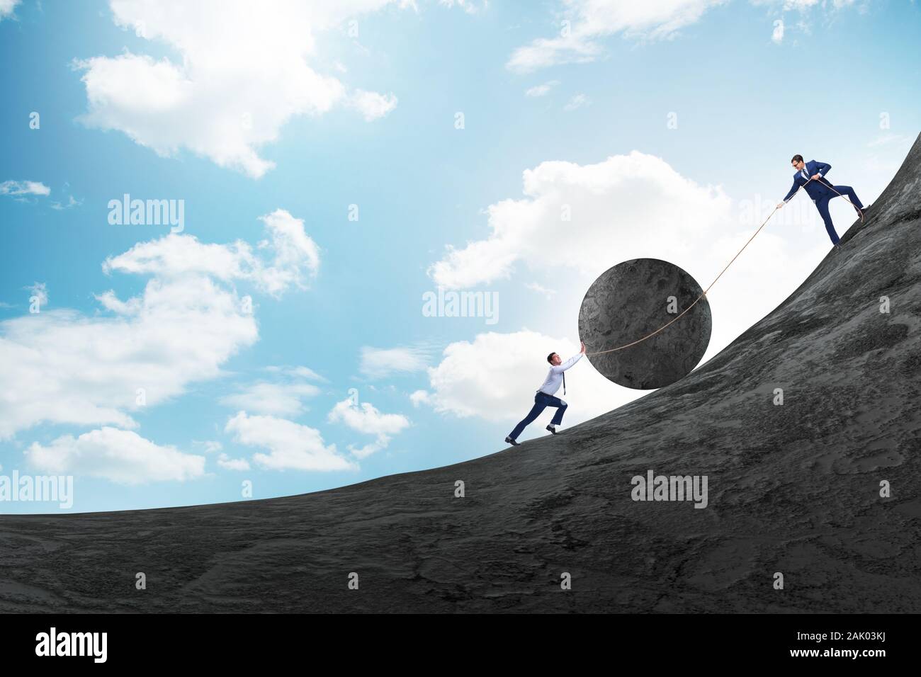 Sisyphus pushing boulder hi-res stock photography and images - Alamy