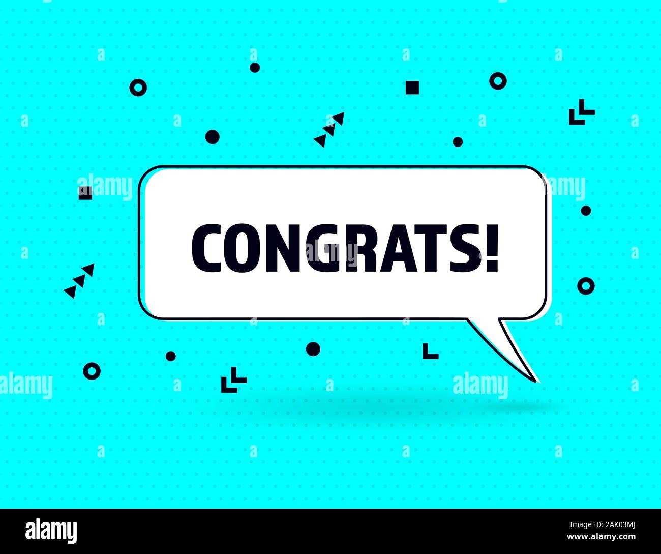 Congrats speech bubble banner pop art memphis style Stock Vector Image ...