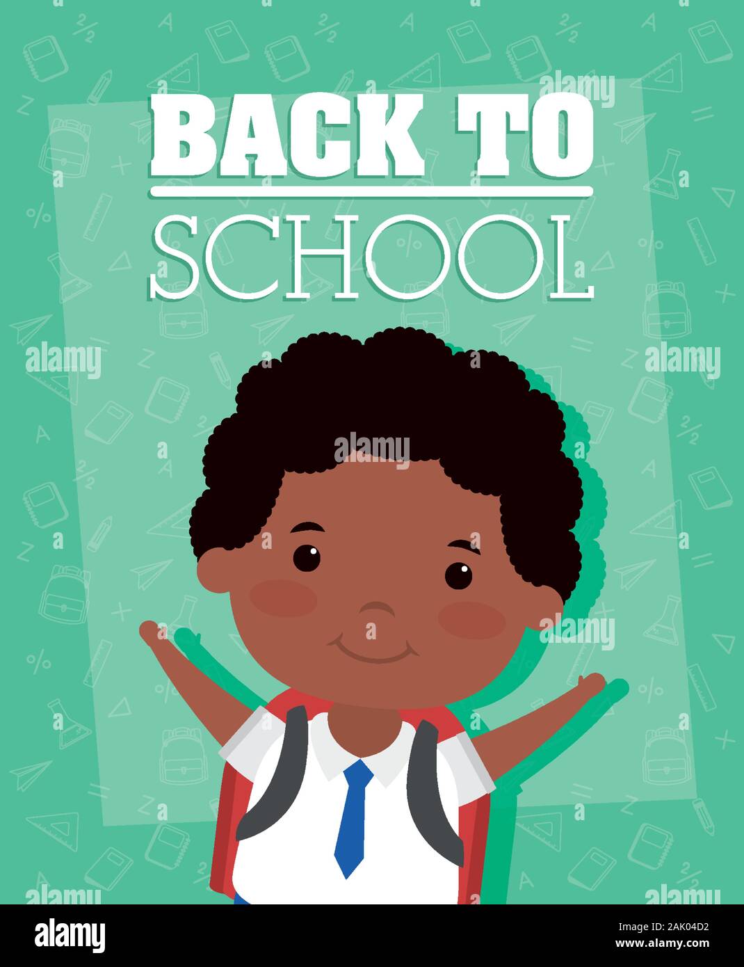 back to school card with afro student boy Stock Vector Image & Art - Alamy
