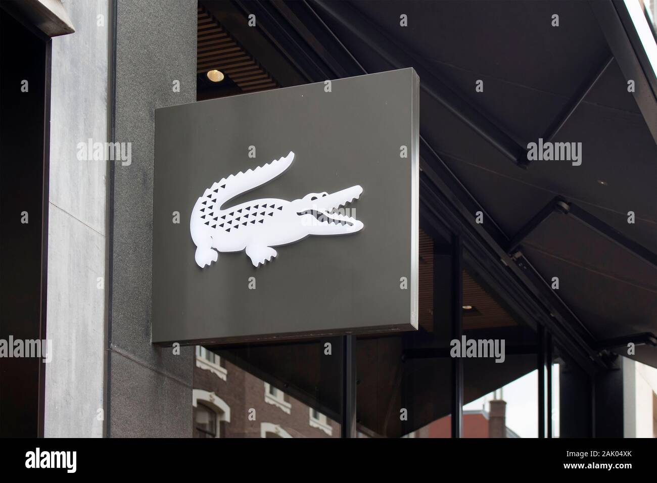 Lacoste logo street view hi-res stock photography and images - Alamy