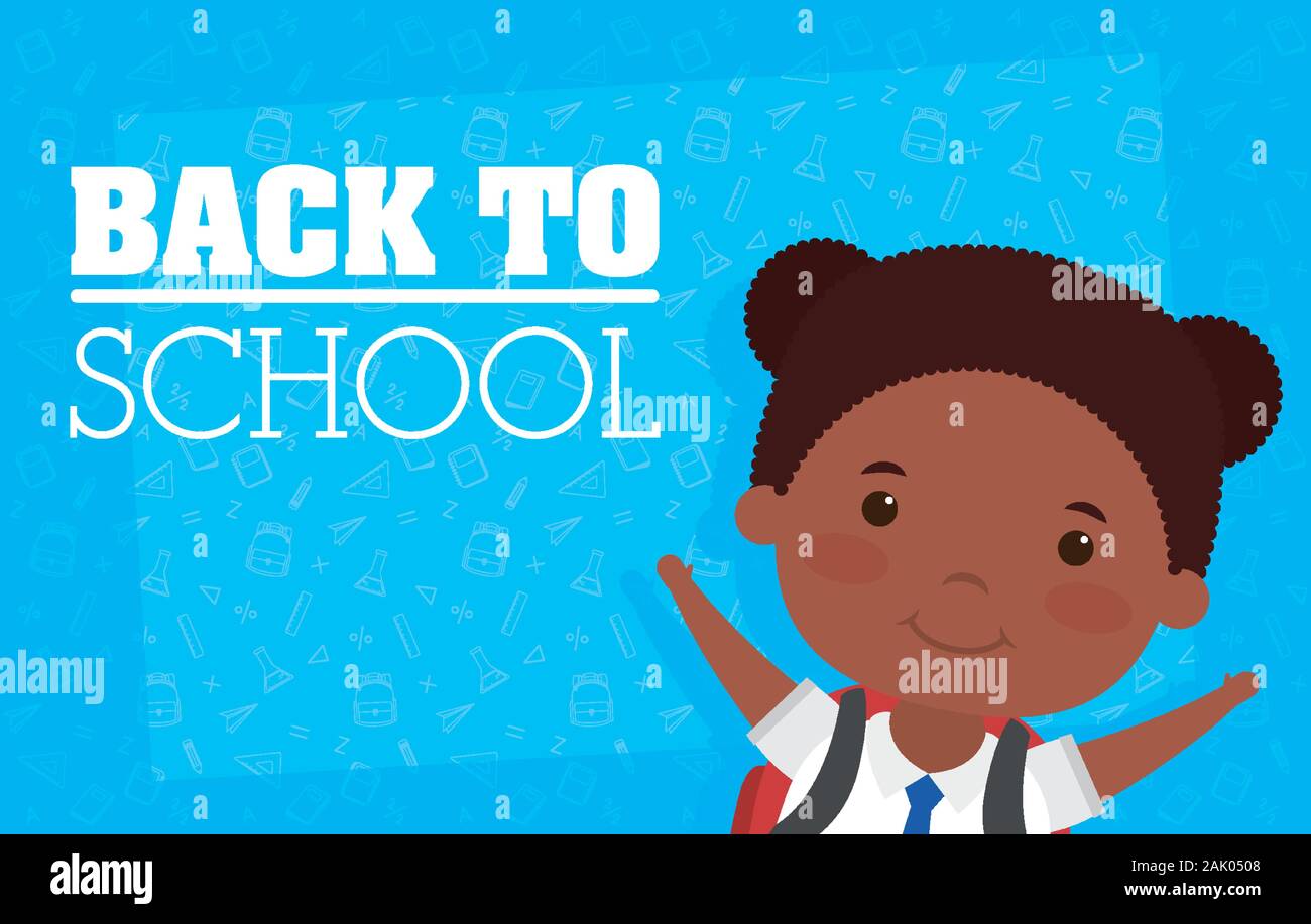 back to school card with afro student girl Stock Vector Image & Art - Alamy