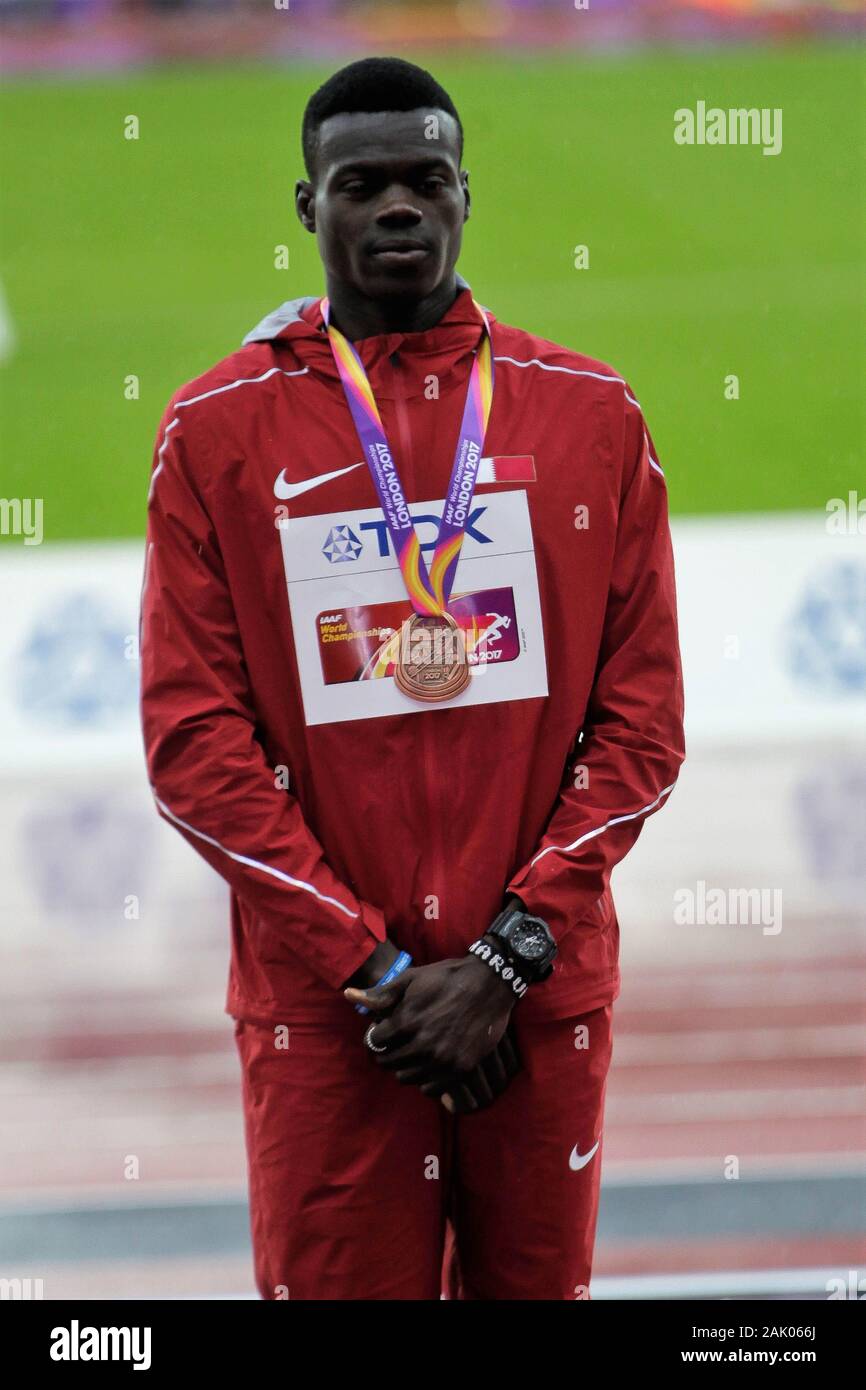 Abdalelah Haroun (Quatar) at the 400m Men Podium of the IAAF World ...