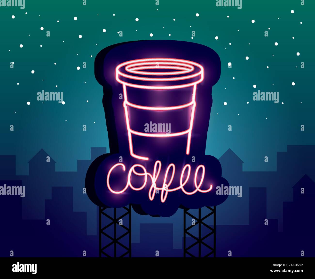 coffee drink neon light label Stock Vector Image & Art - Alamy