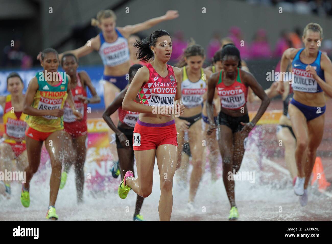 Fadwa Sidi Madane (Maroc) during the 1st Heats 3000 M Steeple Women of ...