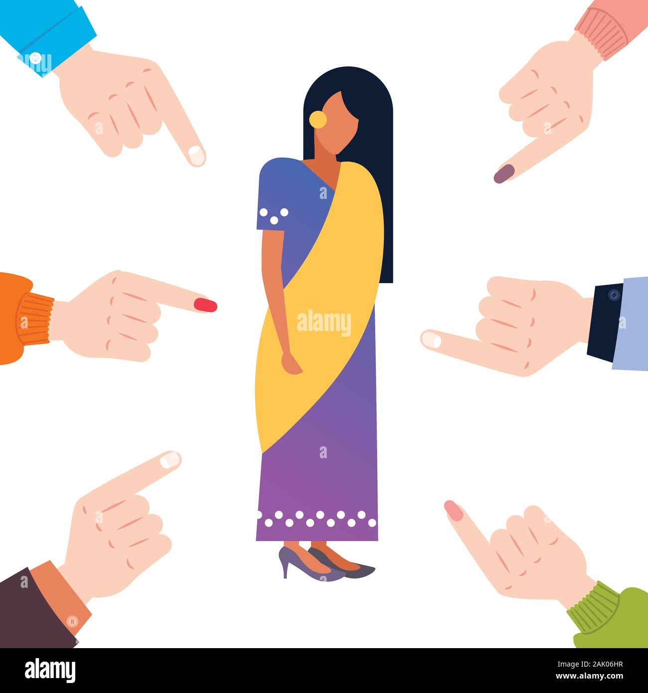 Girl hand pointing fingers Stock Vector Images - Alamy