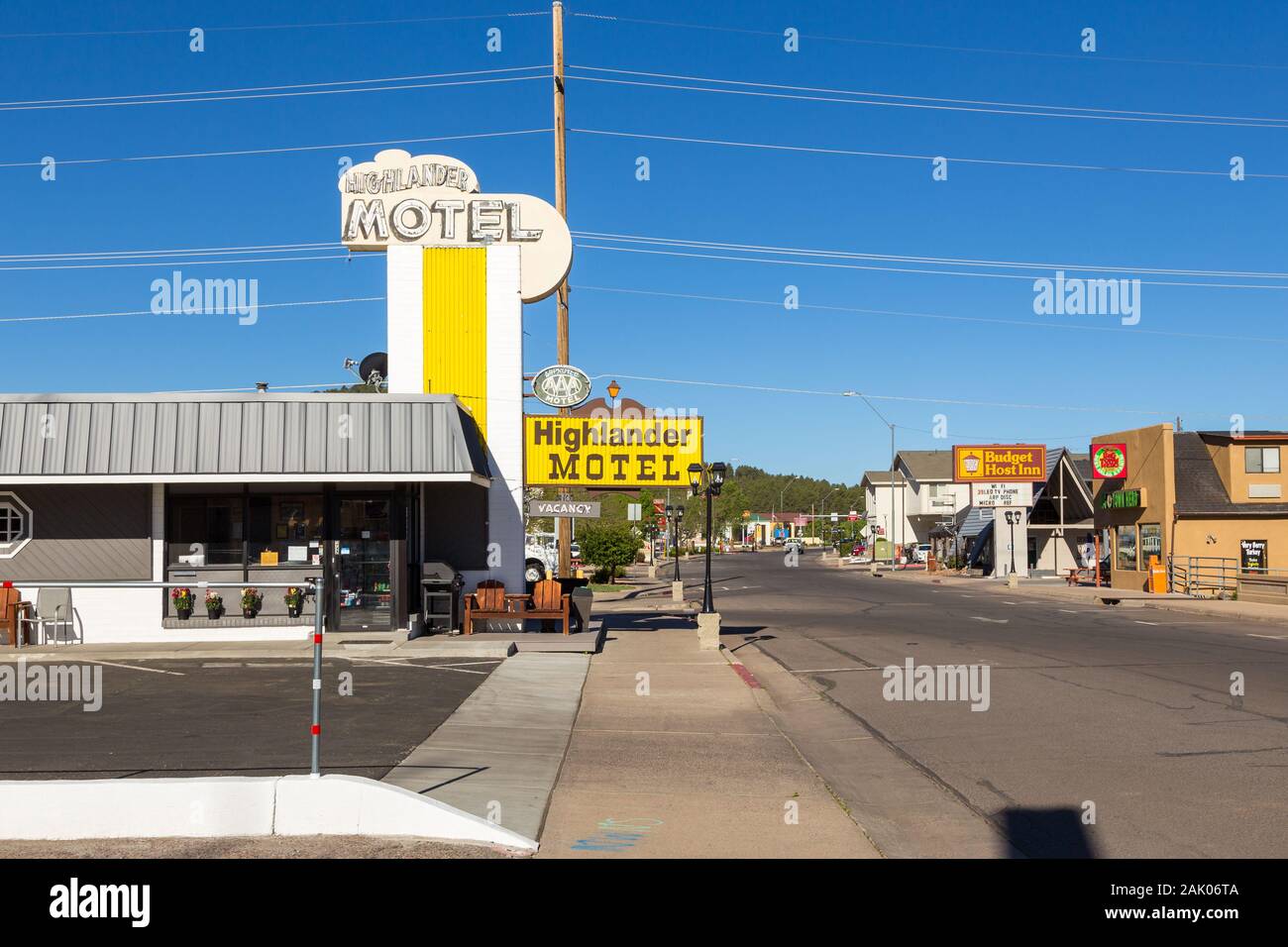Williams, Arizona, USA- 01 June 2015: View of the Highlander Motel at ...