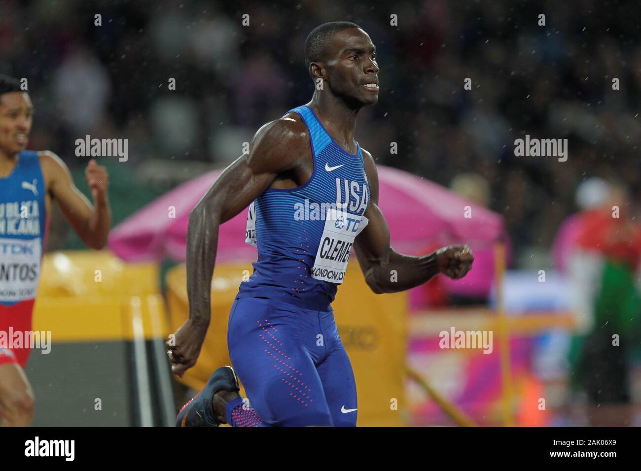 Kerron Clement (USA) during the Final 400 m Hurdles Men's of the IAAF ...