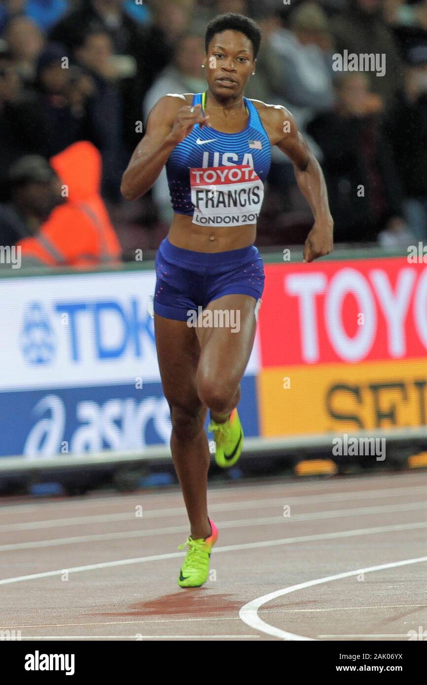 Phyllis Francis (USA) at the Final 400 m women of the IAAF World ...