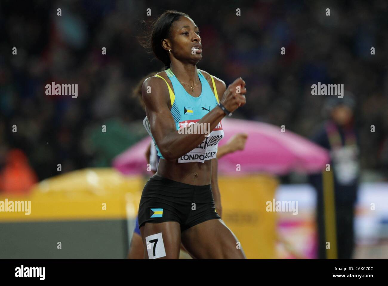 Shaunae Miller-Uibo (Bahamas) at the Final 400 m women of the IAAF ...