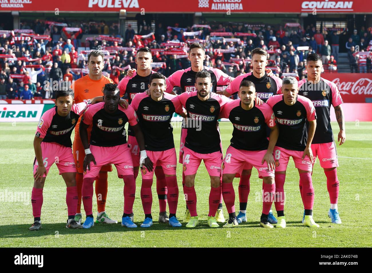 Granada, Spain. 5th Jan, 2020. RCD Mallorca team group line-up ...