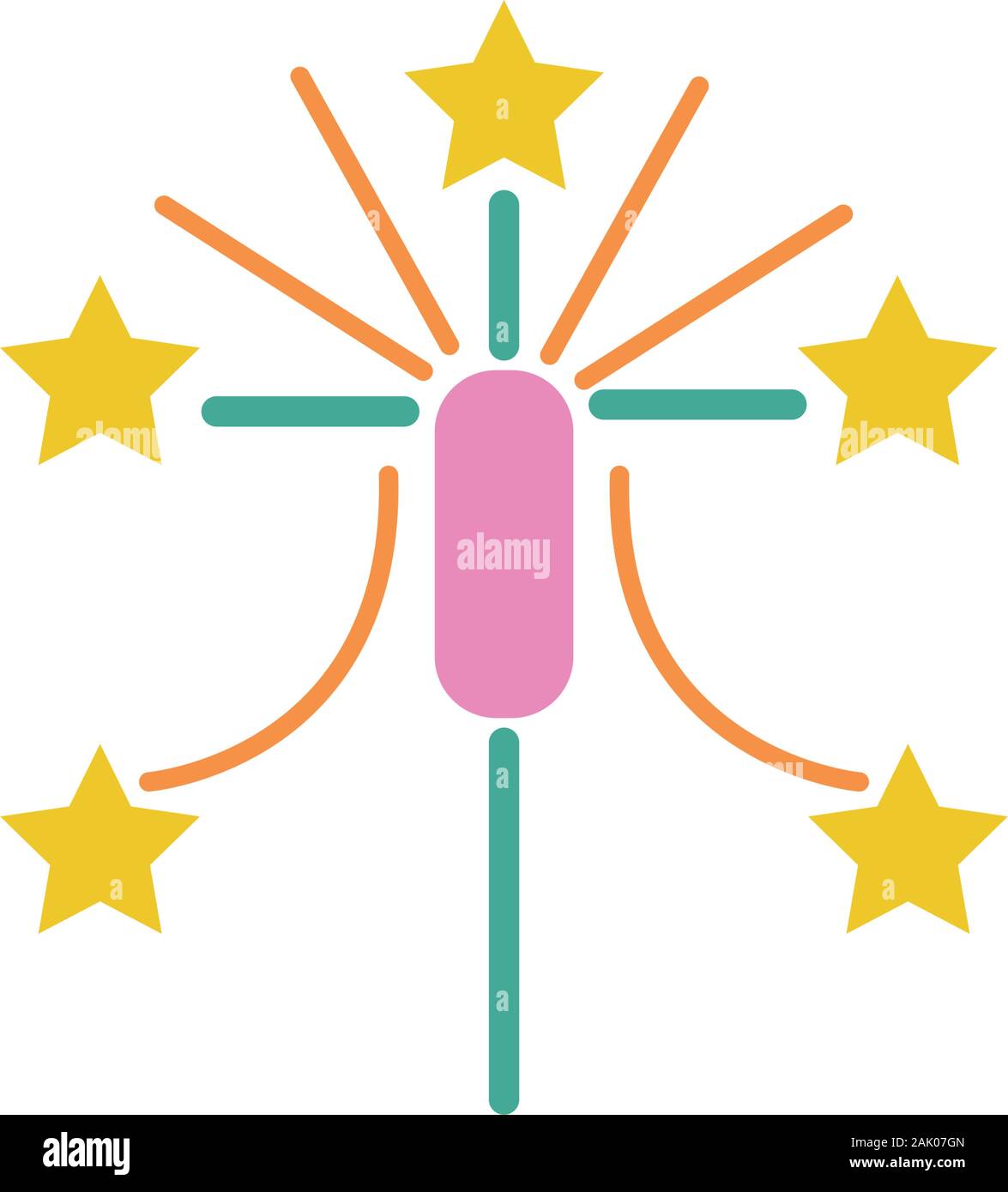 firework rocket with stars flat style icon Stock Vector Image & Art - Alamy