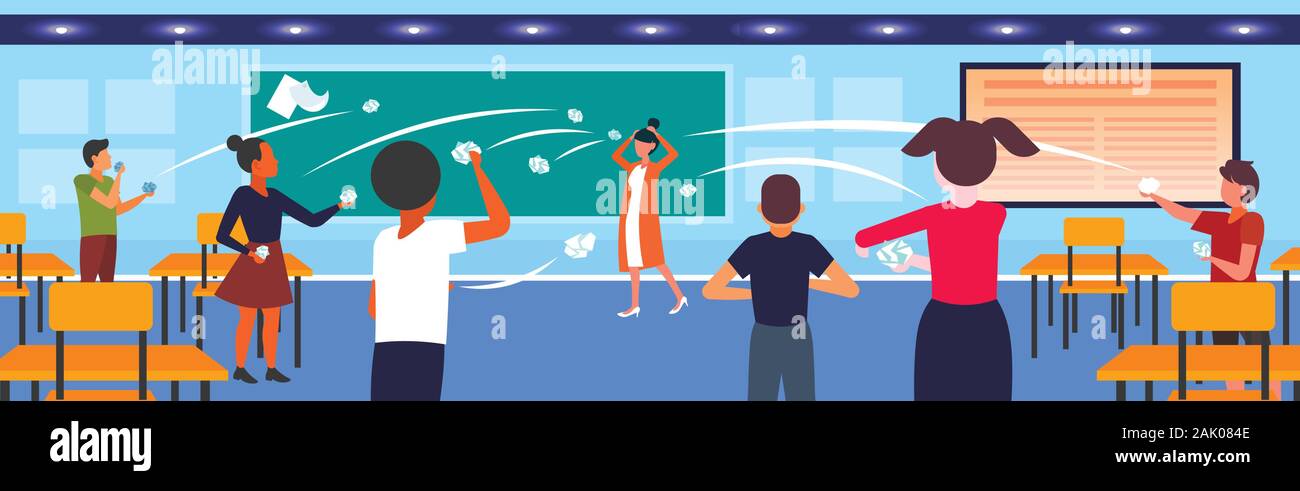 Teacher female stress classroom Stock Vector Images - Alamy