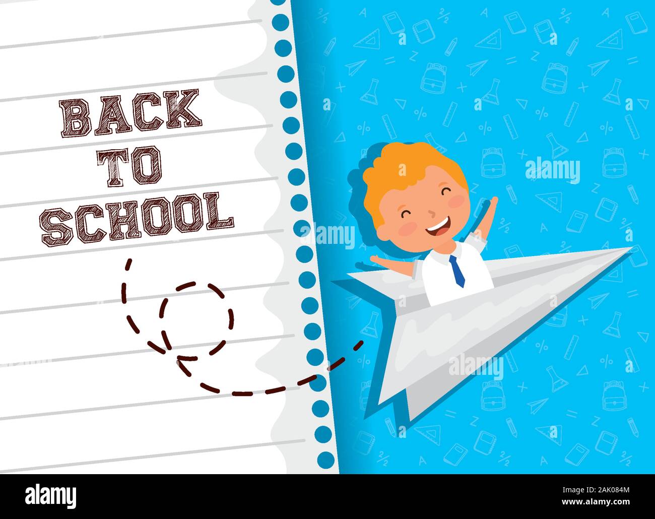 back to school card with student boy Stock Vector Image & Art - Alamy