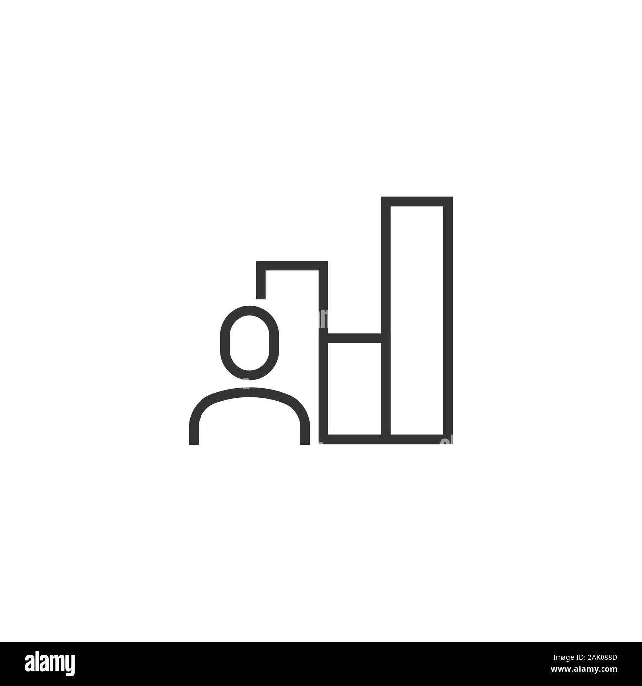 People with growth icon in flat style. Work strategy vector ...