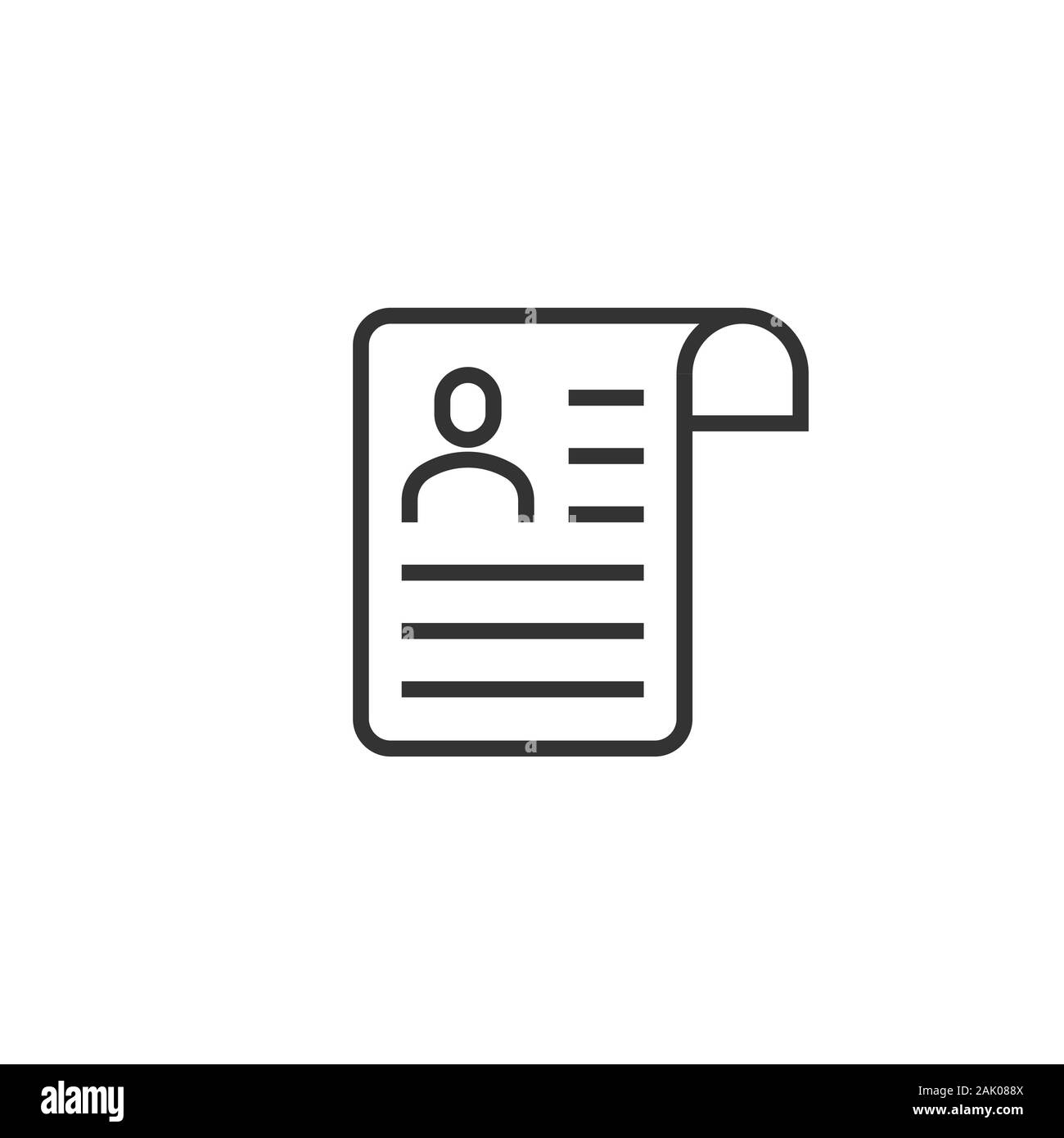 Resume icon in flat style. Contract document vector illustration on ...