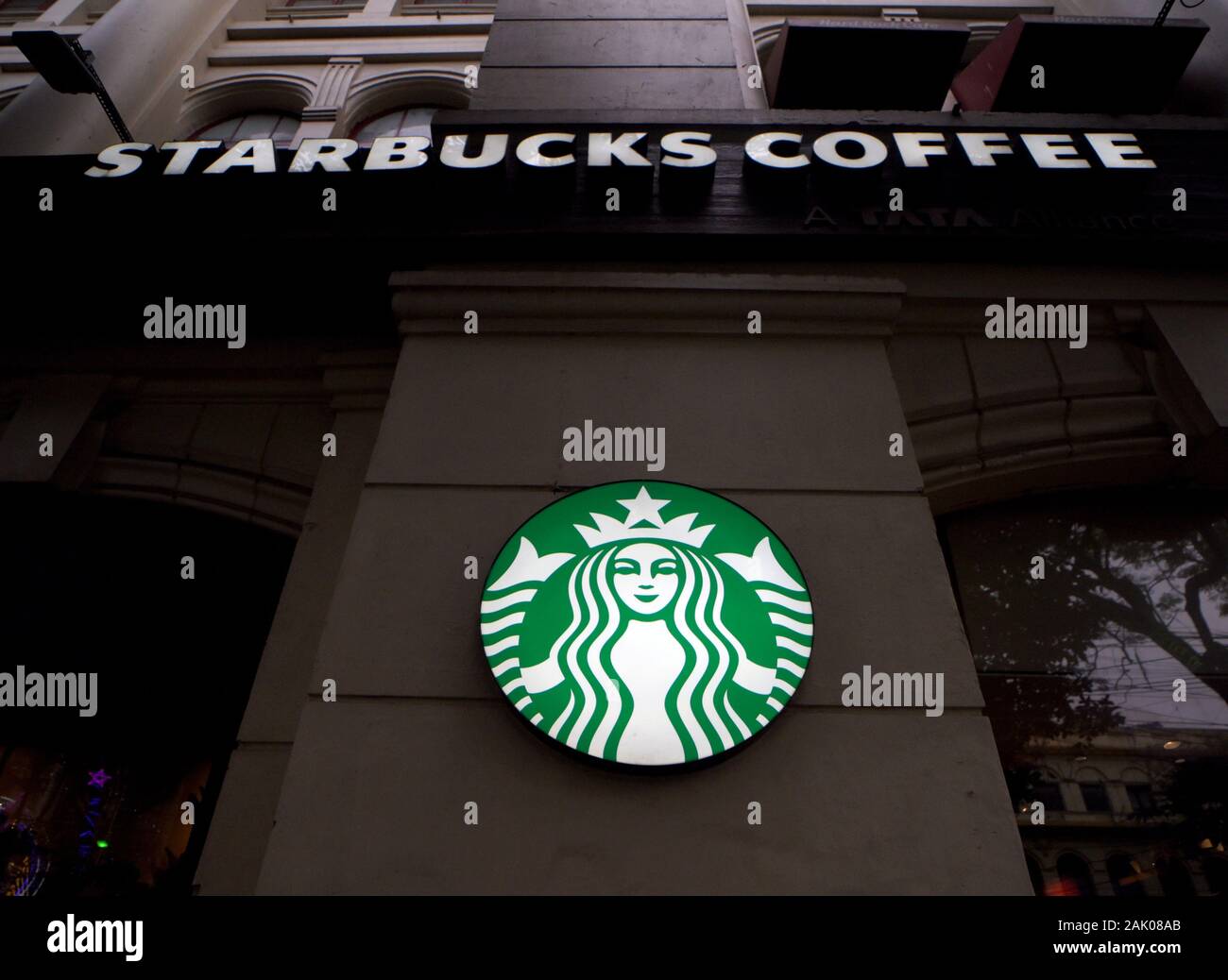 Starbucks Coffee shop seen at Park street area of Kolkata Stock Photo ...