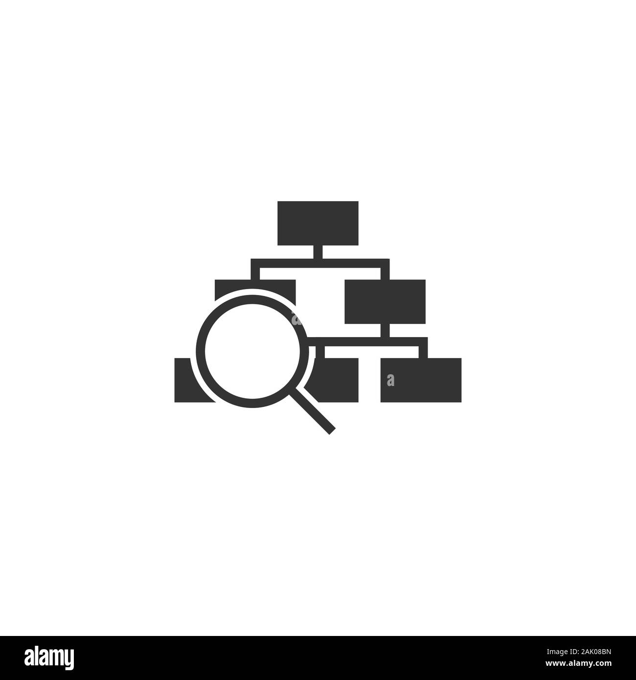 Hierarchy diagram icon in flat style. Structure search vector ... Hierarchy diagram icon in flat style. Structure search vector ...