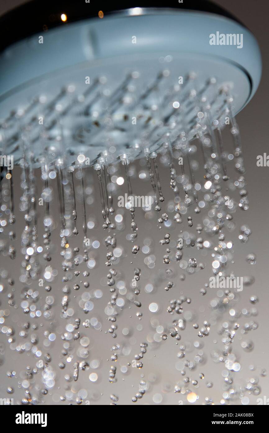 Water drops and shower head Stock Photo - Alamy