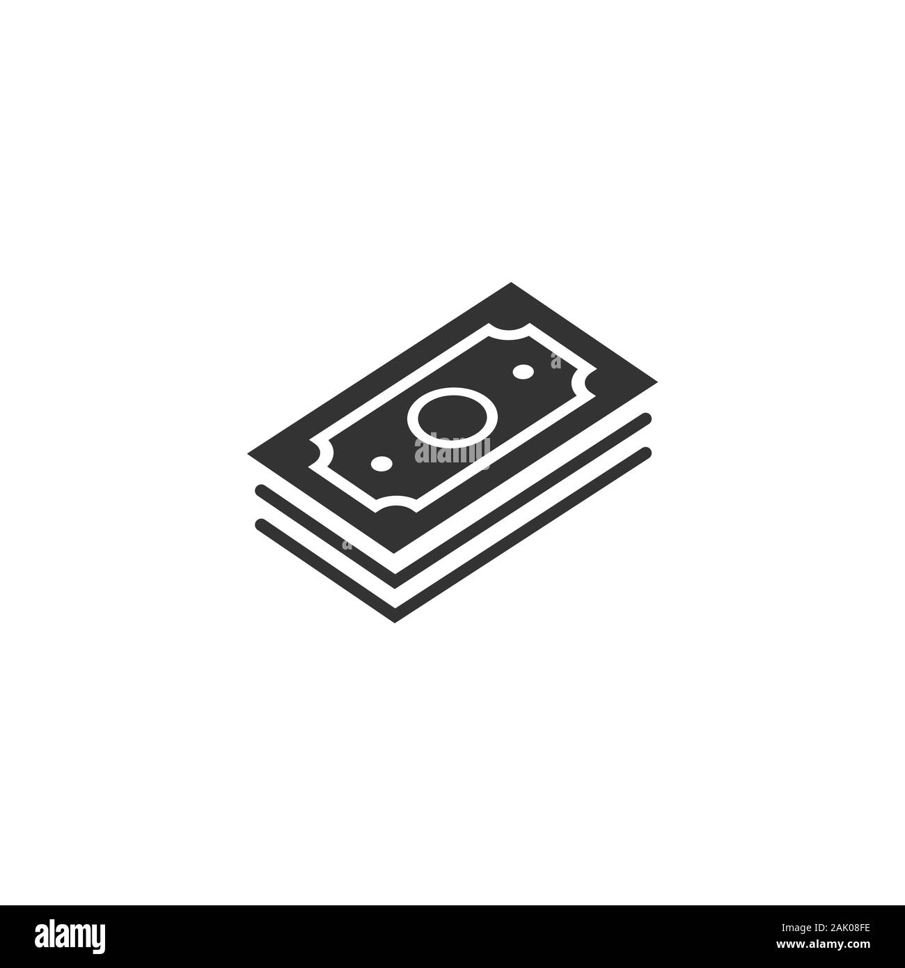 Money stack icon in flat style. Exchange cash vector illustration on ...