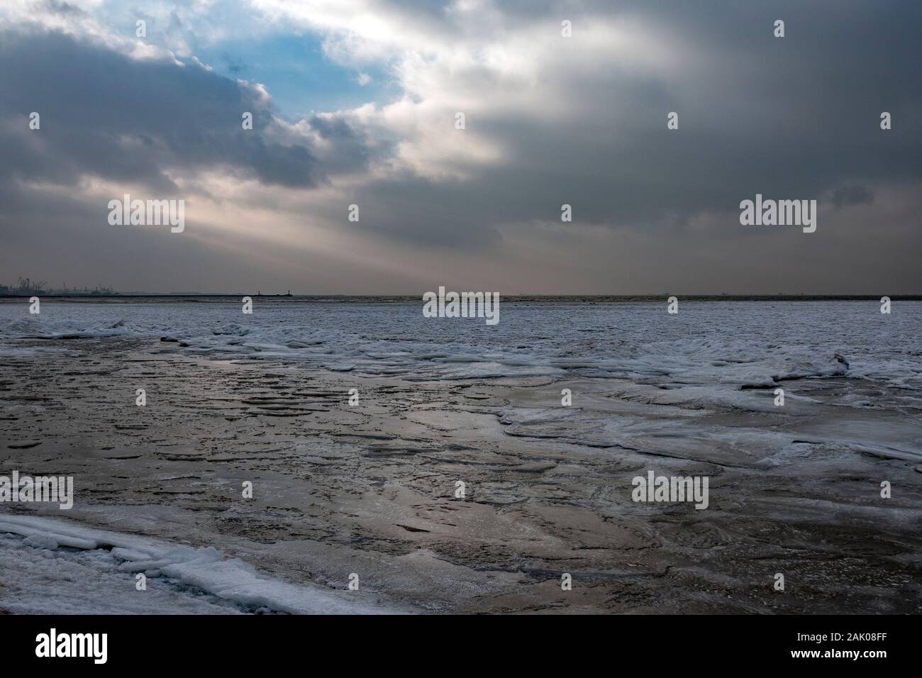 Icy baltic sea coast in winter next to Liepaja, Latvia Stock Photo - Alamy