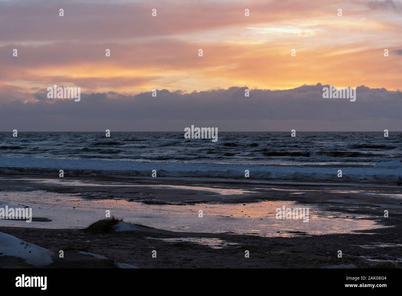 Icy baltic sea coast in winter next to Liepaja, Latvia Stock Photo - Alamy