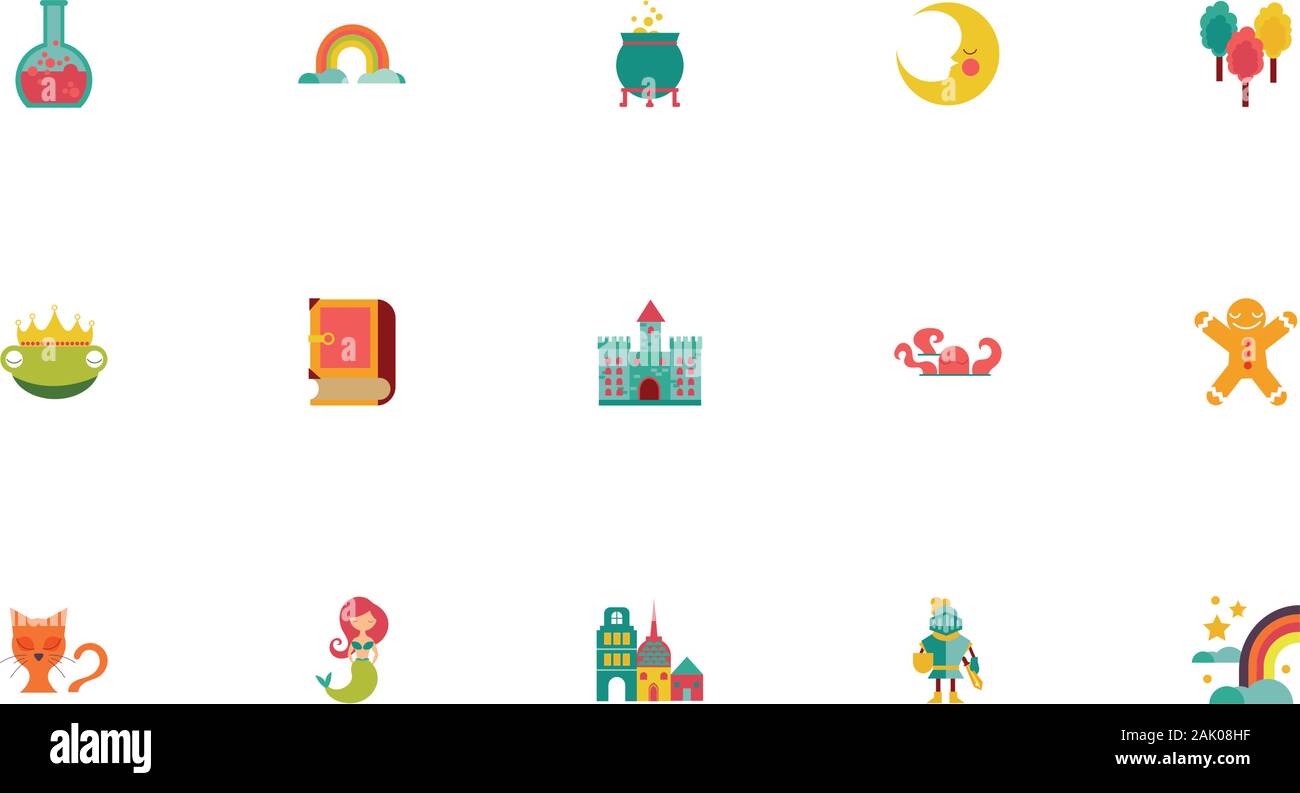 bundle of fairytales set icons Stock Vector Image & Art - Alamy