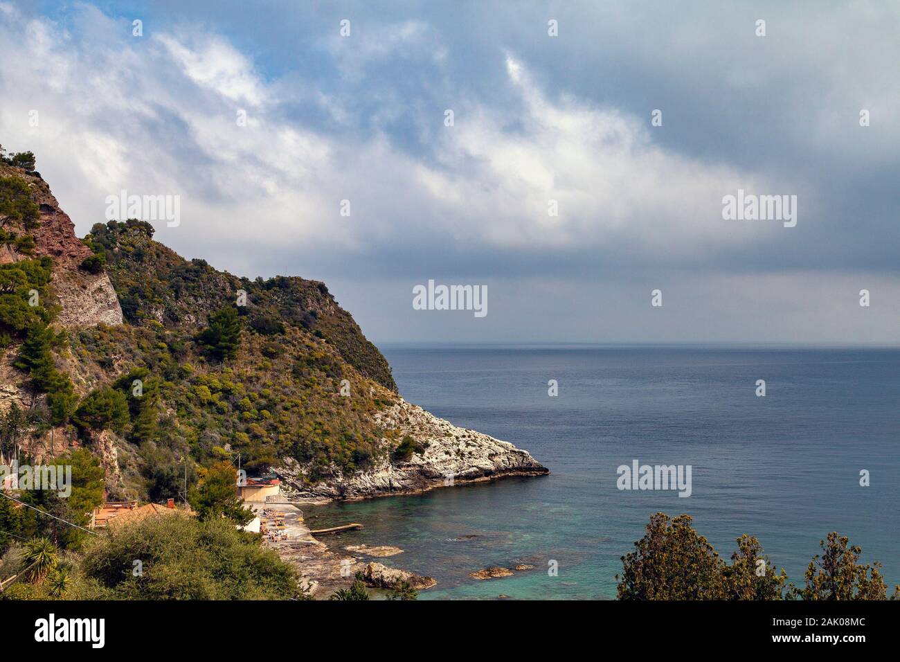 Mediterranean sea at Sicily island next to Taormina, Italy Stock Photo ...