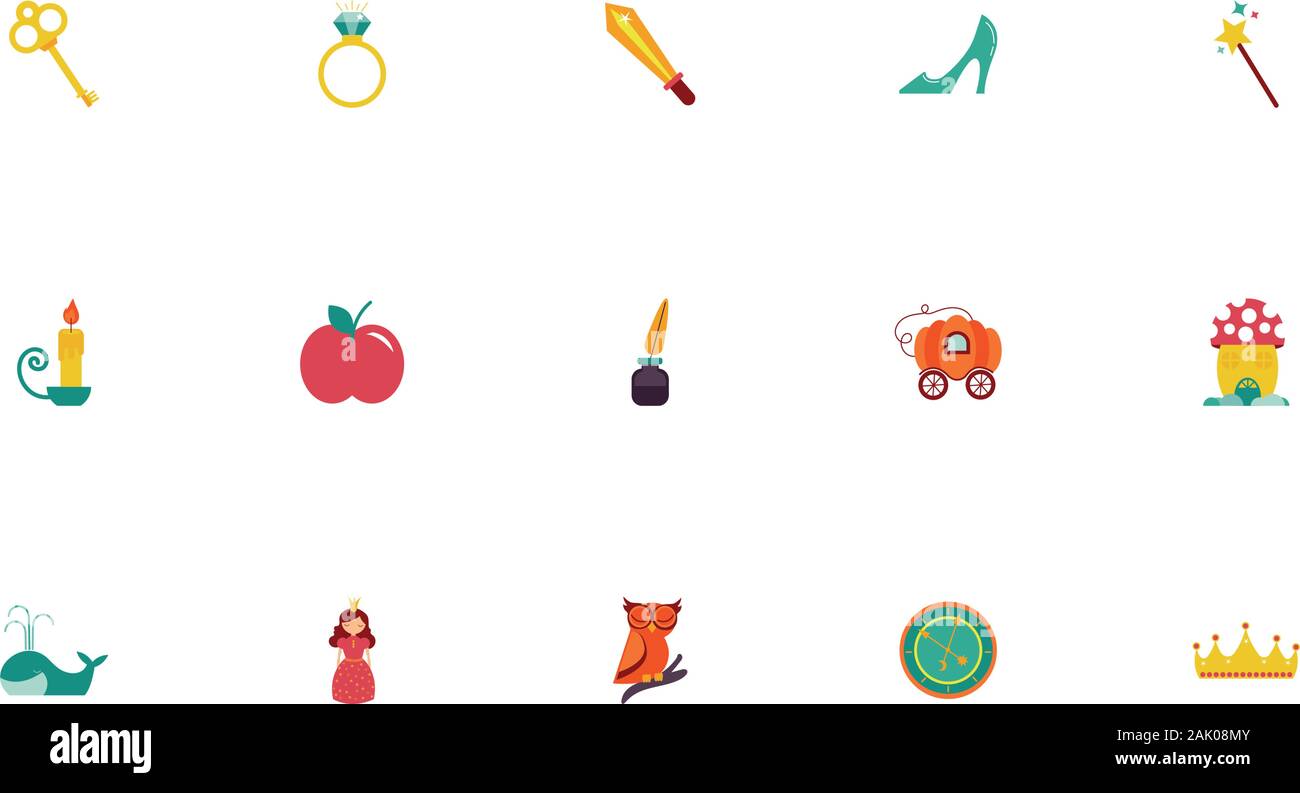 bundle of fairytales set icons Stock Vector Image & Art - Alamy