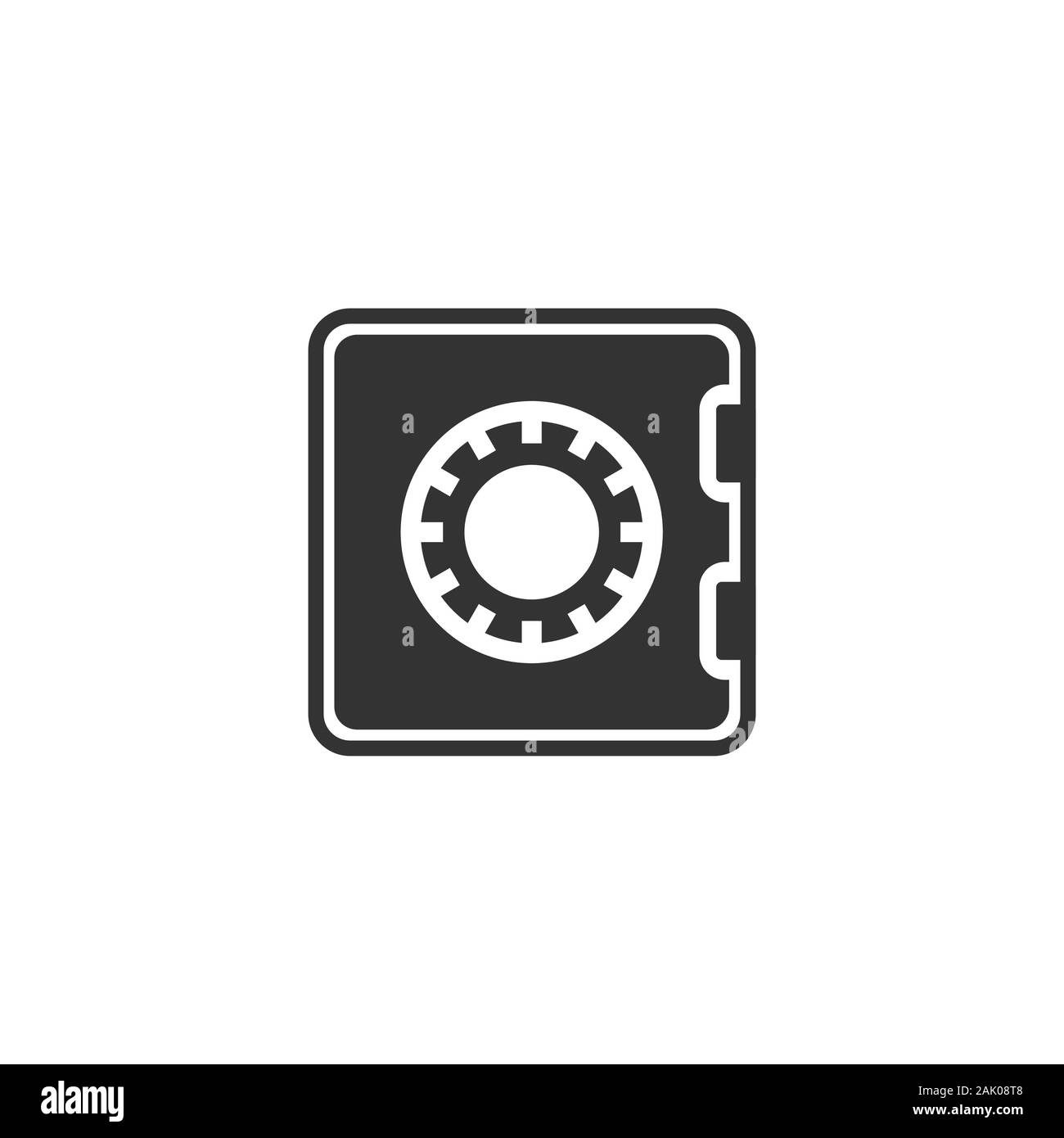 Safe money icon in flat style. Strongbox vector illustration on white ...