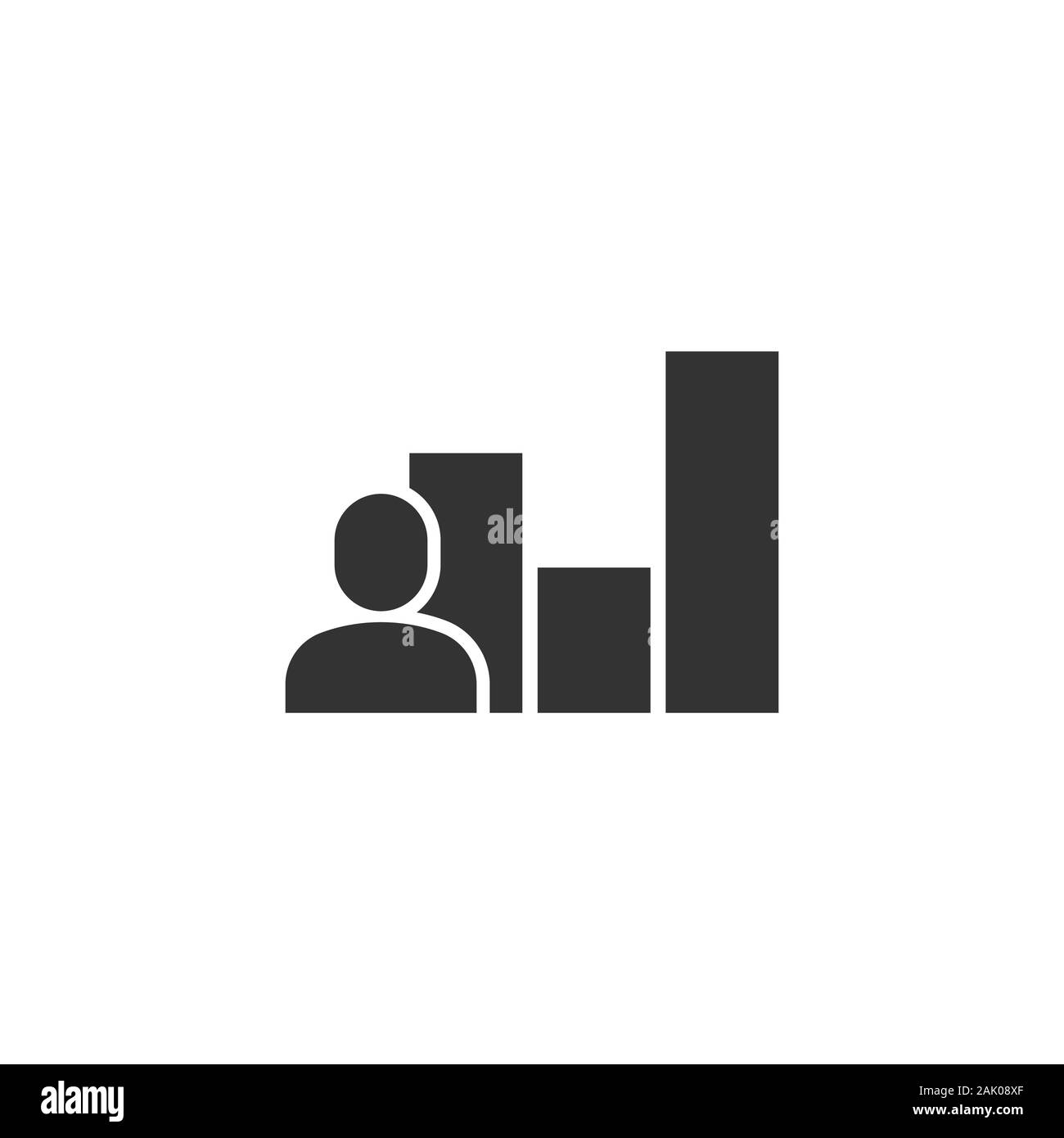 People with growth icon in flat style. Work strategy vector ...