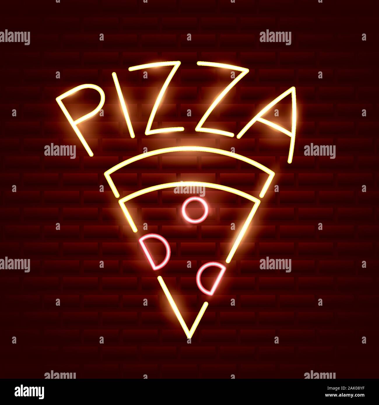 italian pizza food neon light label Stock Vector Image & Art - Alamy
