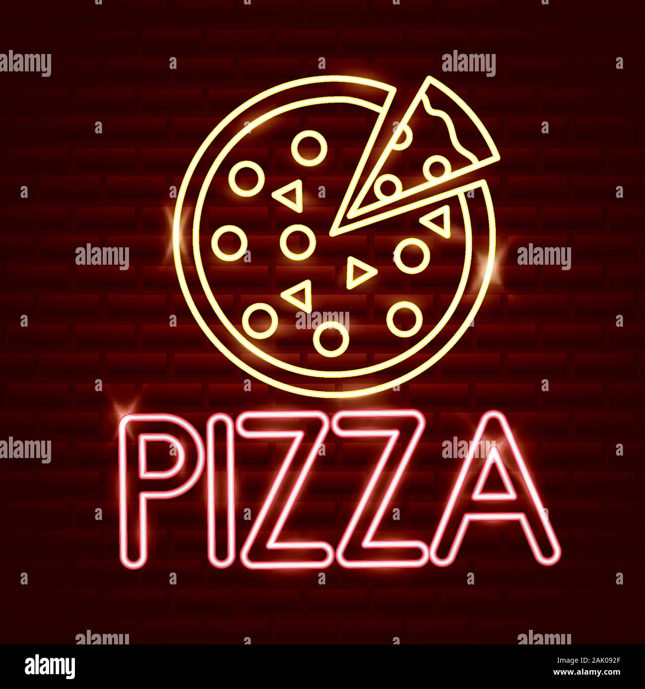 italian pizza food neon light label Stock Vector Image & Art - Alamy