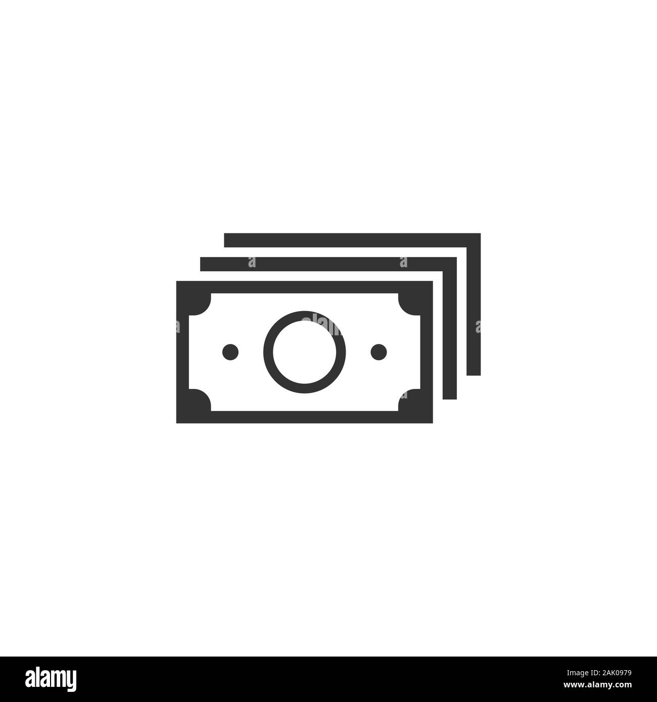 Money stack icon in flat style. Exchange cash vector illustration on ...