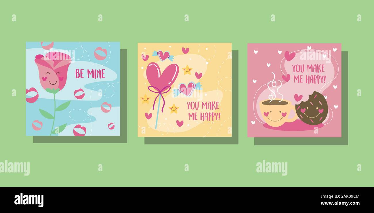 bundle of valentines day cards Stock Vector Image & Art - Alamy