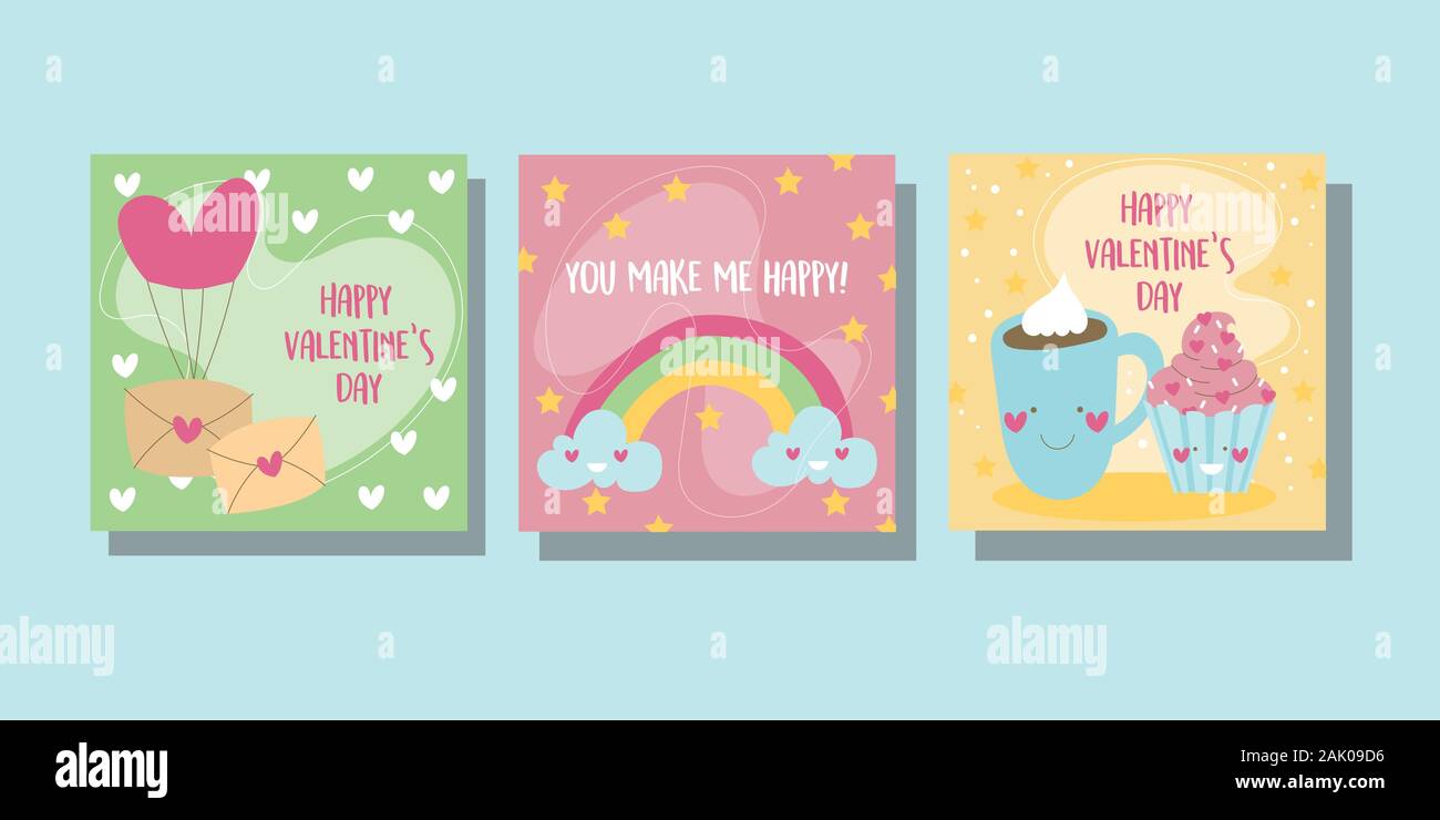 bundle of valentines day cards Stock Vector Image & Art - Alamy