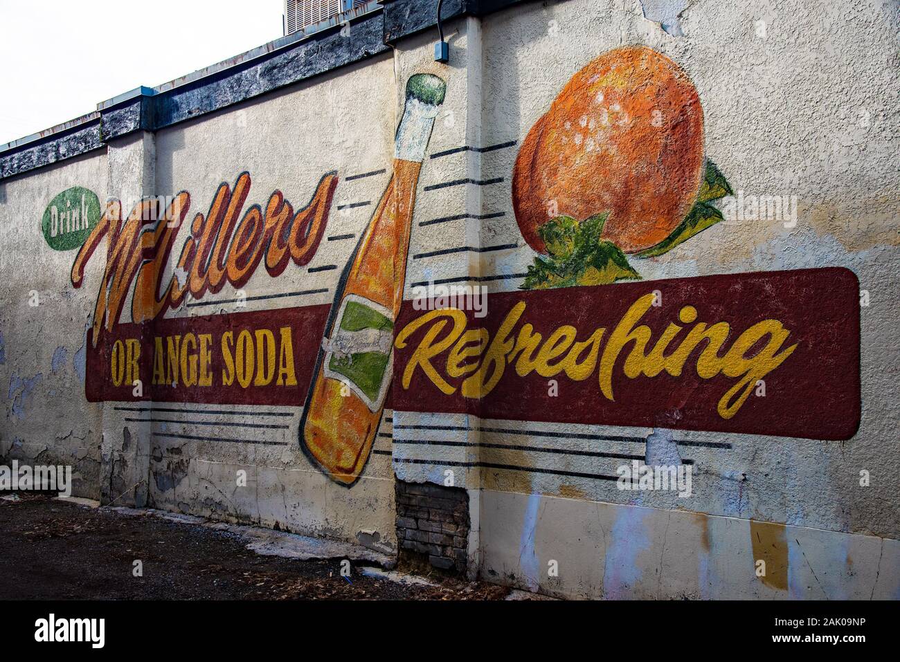 Vintage building signs and advertisements Stock Photo - Alamy
