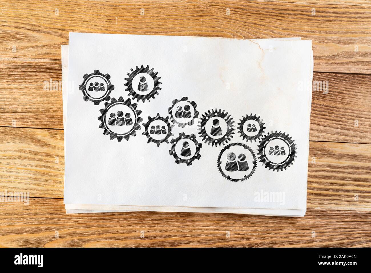 Business process management pencil hand drawn Stock Photo - Alamy