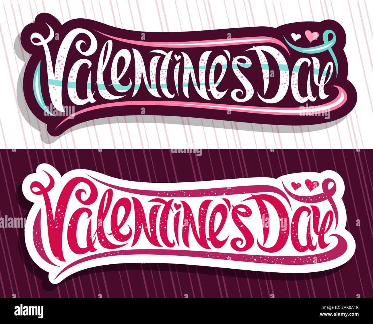 Vector logos for Valentine's Day, decorative cut paper stickers with ...