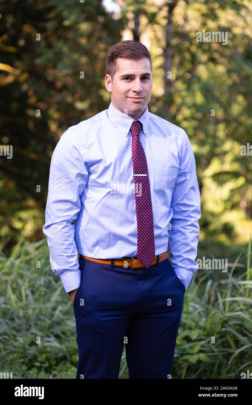 Young man wearing tie hi-res stock photography and images - Alamy