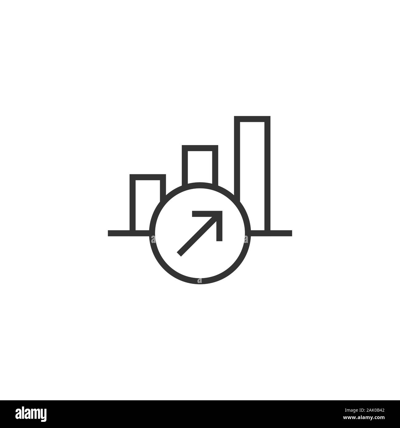 Market trend icon in flat style. Growth arrow with magnifier vector ...