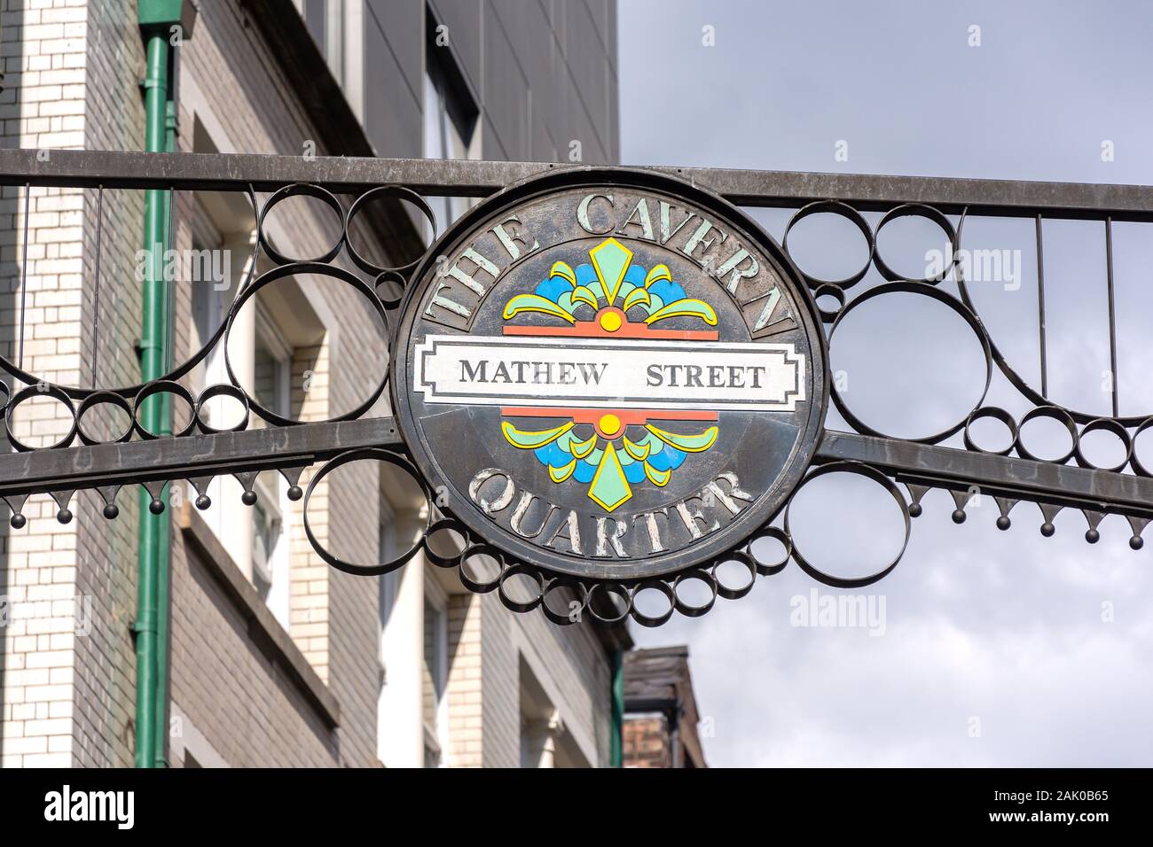 Entrance sign to The Cavern Quarter, Mathew Street, Liverpool ...