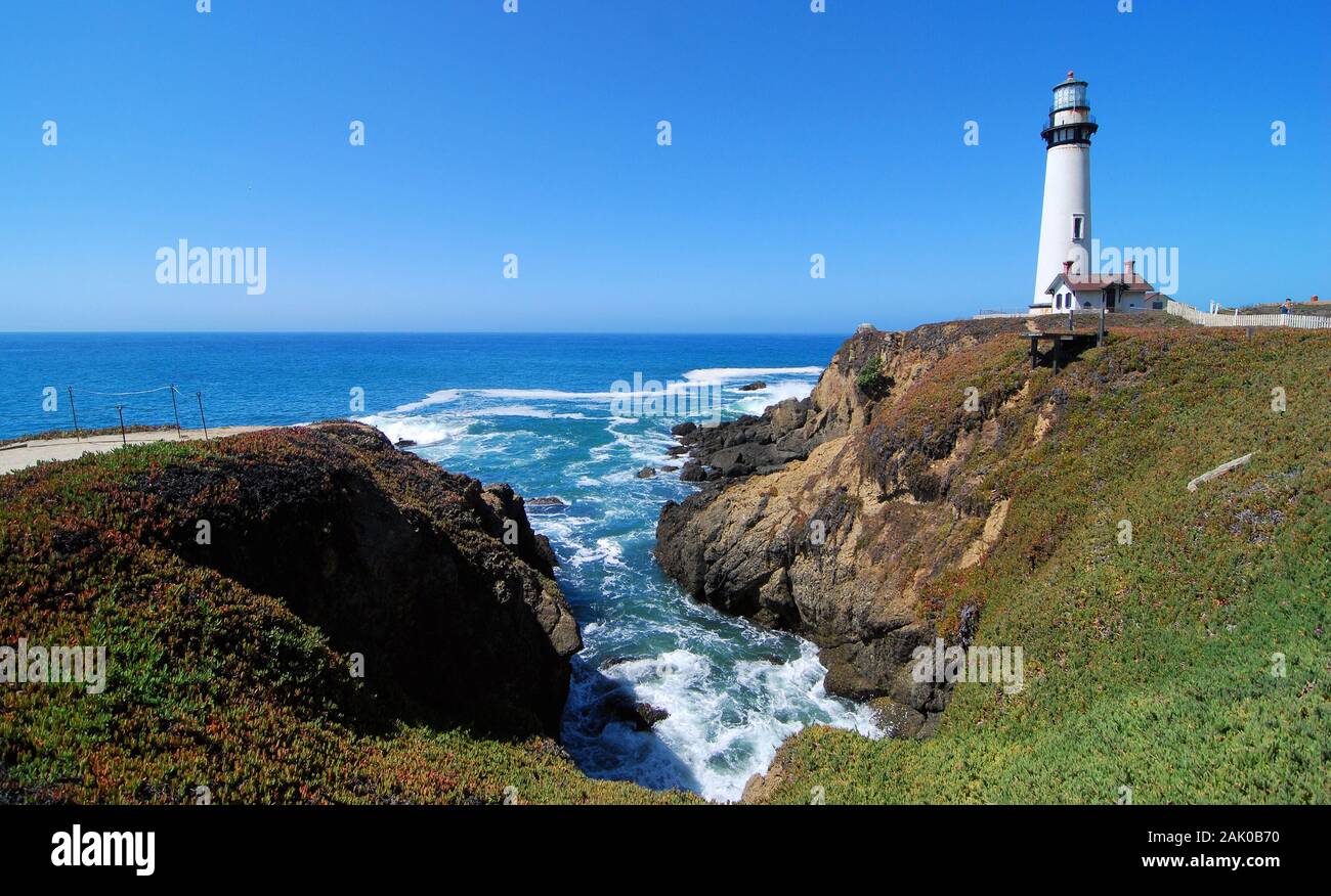 Views of the Pigeon Point Lighthouse near Santa Cruz, California Stock ...