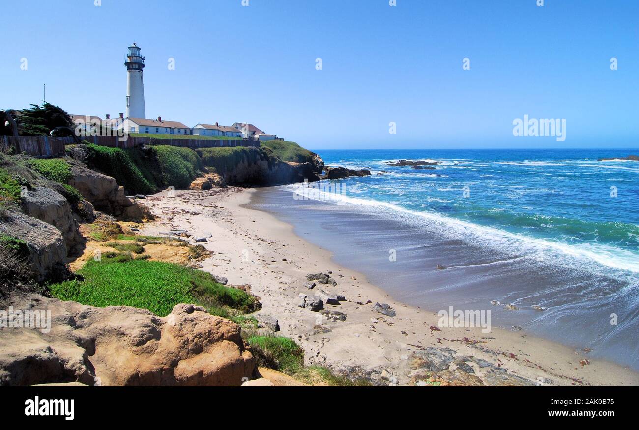 Views of the Pigeon Point Lighthouse near Santa Cruz, California Stock ...