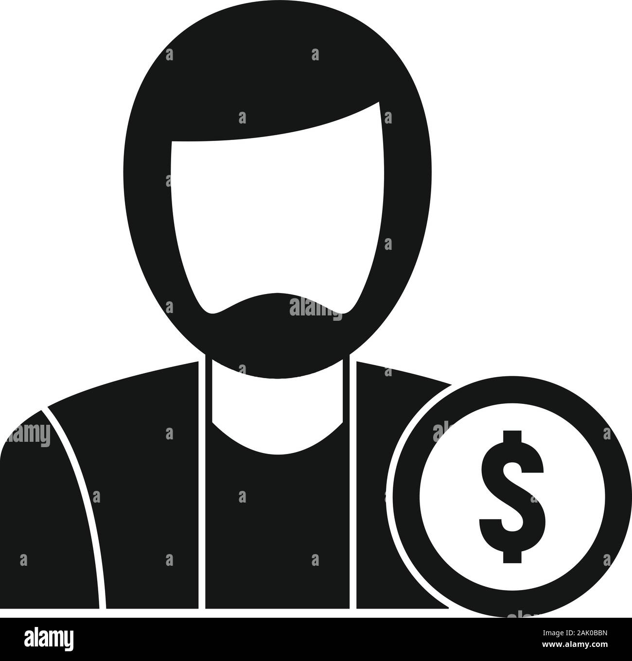 Man buyer icon. Simple illustration of man buyer vector icon for web ...