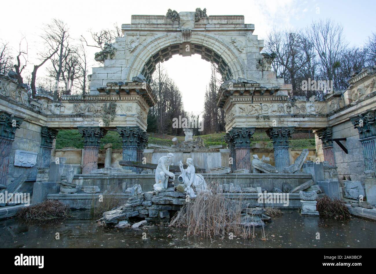 The Winter view of picturesque ruins known as Roman Ruins that were ...
